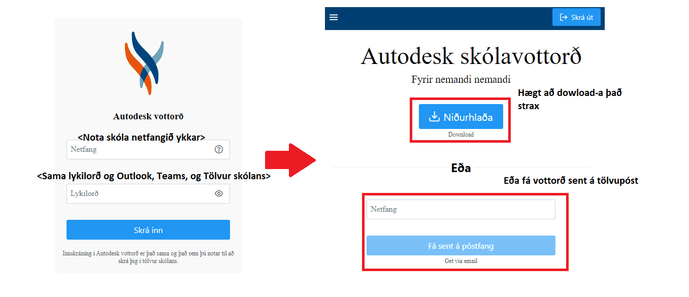Autodesk - sækja og setja upp | Tækniskólinn